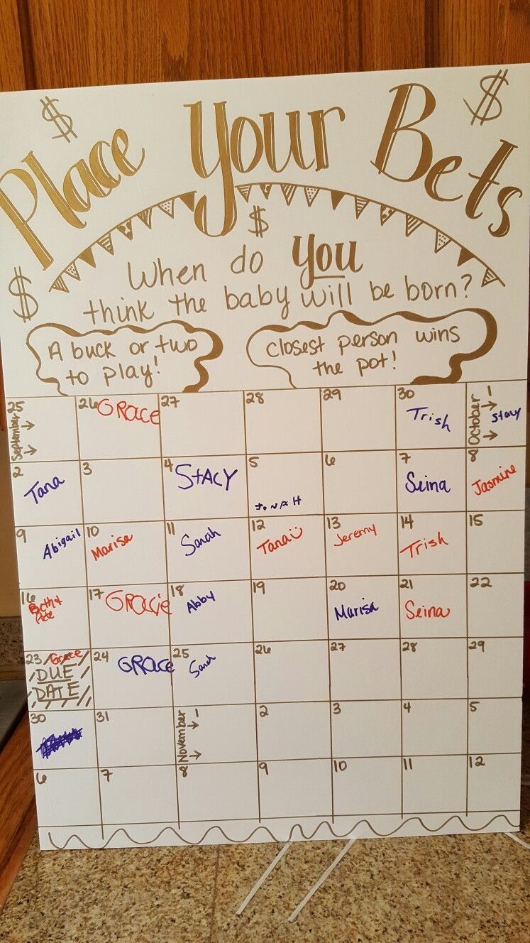 How To Baby Due Date Betting Game Get Your Calendar Printable