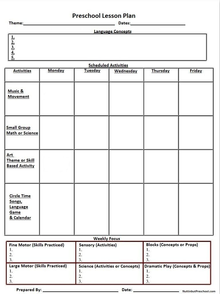 Best Lesson Plan Template Weekly Prescool Plannar Get Your Calendar 