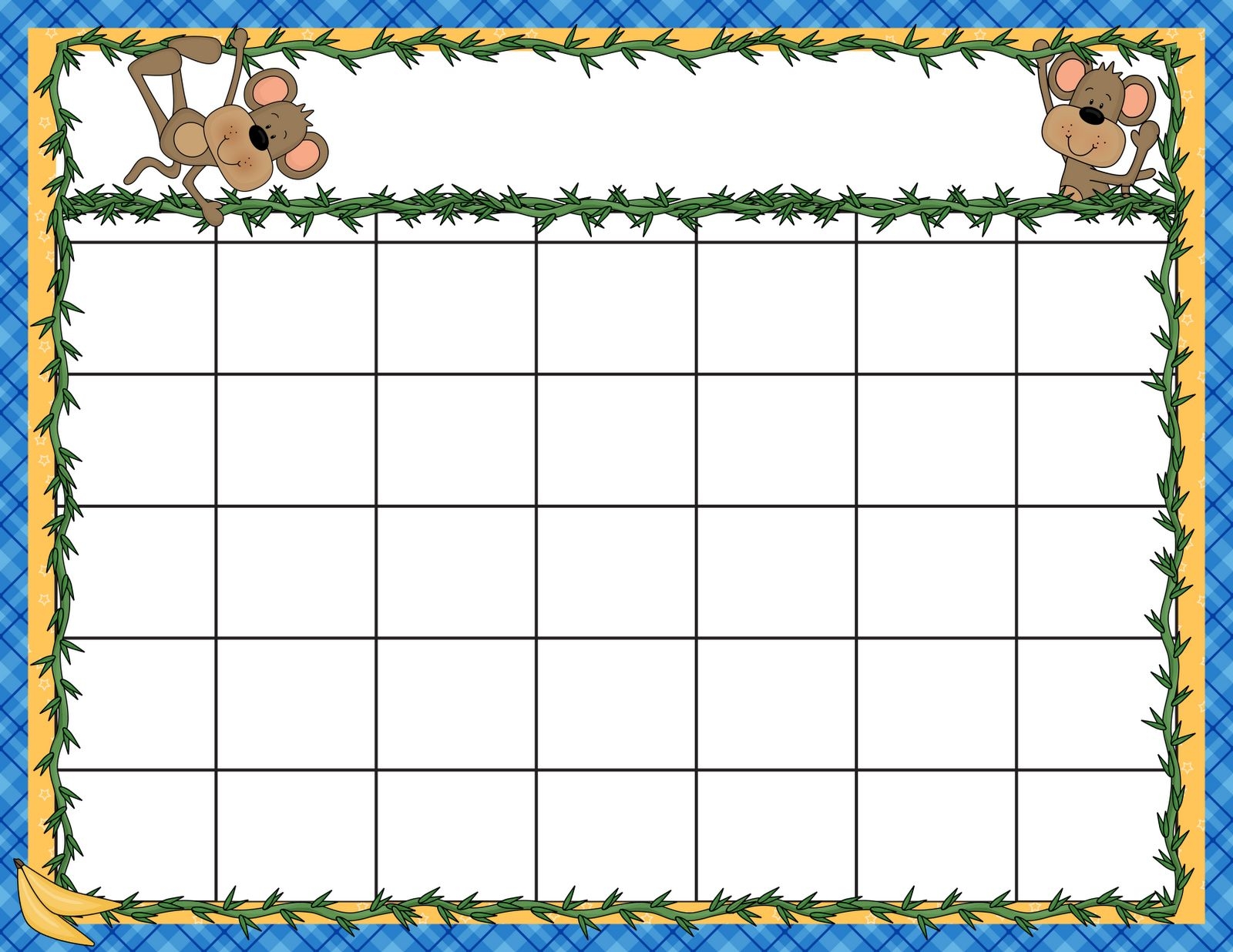 Printable Blank Monthly Calendar Excel Templates Create Your Free Fillable Monday Through