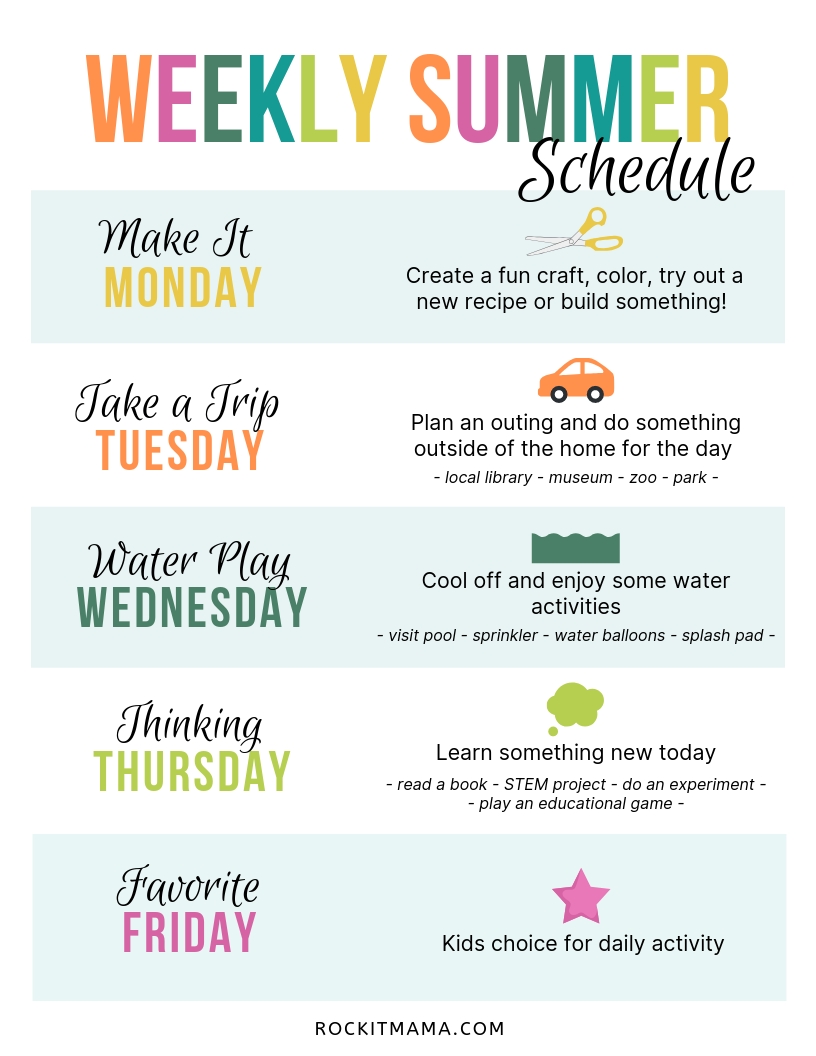 Perfect Monday To Friday Kids Schedule Free Download Get Your 
