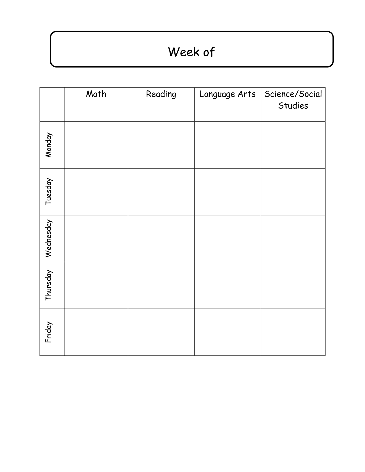 Create Your Monday To Friday Kids Schedule Template Get Your Calendar 